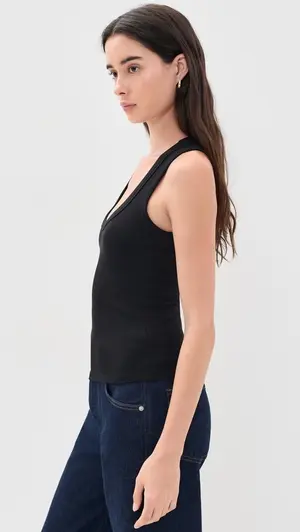 L'Agence Shania Racerback Tank - Black