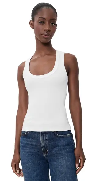 L'Agence Shania Racerback Tank - White