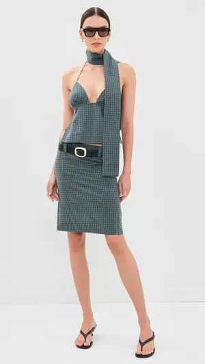 Lioness Plaid Midi Skirt