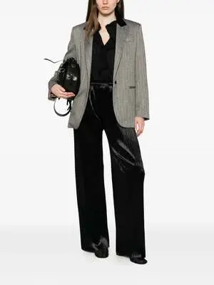 FORTE_FORTE Jaspe" Chevron Blazer With Velvet Collar