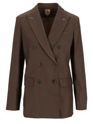 Max Mara Double-breasted Wool Gabardine Blazer - Brown