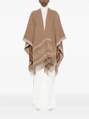 Max Mara Jacquard Wool Poncho