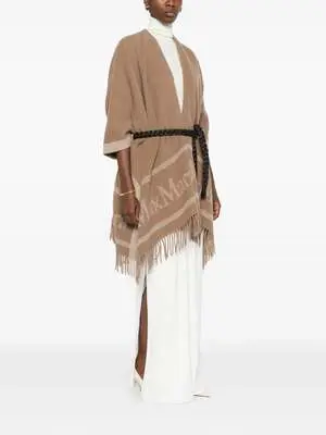 Max Mara Jacquard Wool Poncho