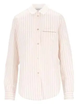 FORTE_FORTE Striped Cotton Shirt With French Collar - Multicolor