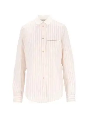 FORTE_FORTE Striped Cotton Shirt With French Collar - Multicolor