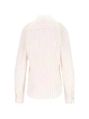 FORTE_FORTE Striped Cotton Shirt With French Collar - Multicolor