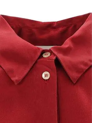 FORTE_FORTE Long-sleeved Silk Shirt With Classic Collar