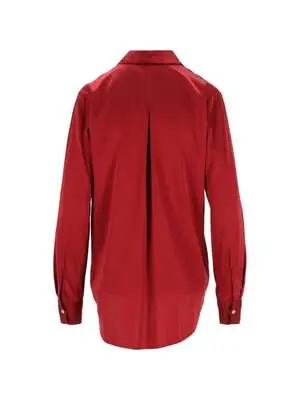 FORTE_FORTE Long-sleeved Silk Shirt With Classic Collar