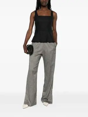 FORTE_FORTE Jaspe Chevron Trousers - Black