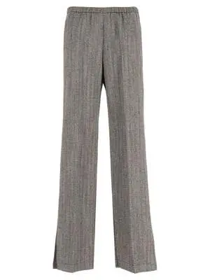 FORTE_FORTE Jaspe Chevron Trousers - Black