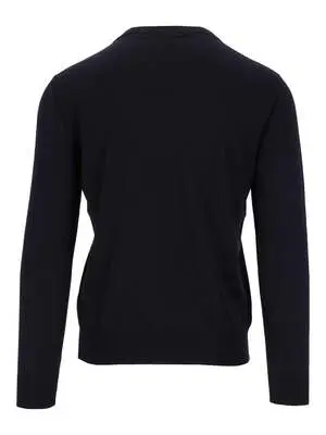 Valentino Garavani Vlogo Signature Crew Neck Wool Sweater - Blue
