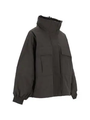 Max Mara Oversized Water-repellent Canvas Jacket - Black