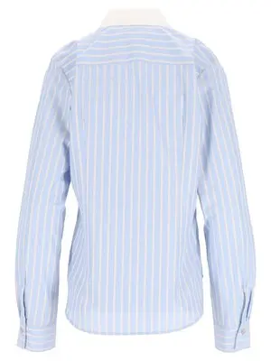 FORTE_FORTE Striped Cotton Shirt With French Collar