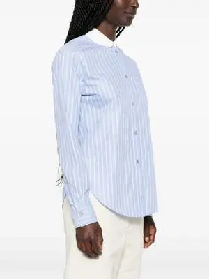 FORTE_FORTE Striped Cotton Shirt With French Collar