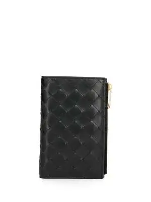 Bottega Veneta Medium Bi-fold Braided Wallet - Black