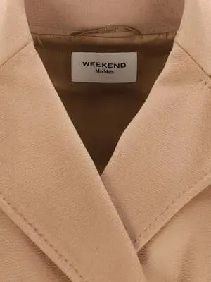 Max Mara Drap Wool Long Coat Double Breasted - Cream