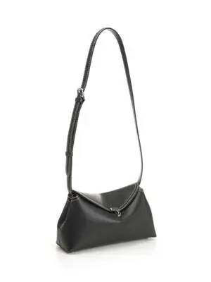 TOTEME T-lock Large Leather Clutch - Black