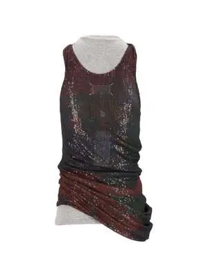 MAISON MARGIELA Sleeveless Draped Printed Top - Multicolor