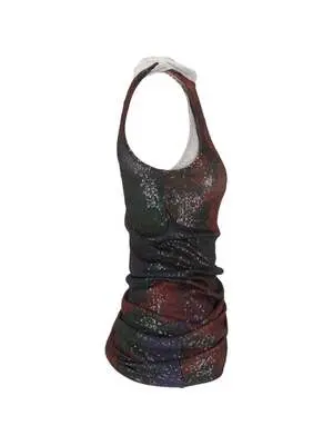 MAISON MARGIELA Sleeveless Draped Printed Top - Multicolor