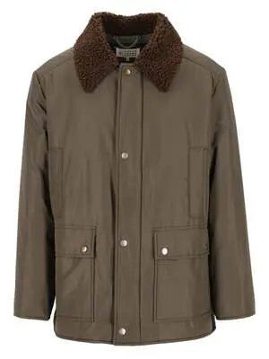 MAISON MARGIELA Soft Collared Parka With Sheepskin-effect Collar - Green