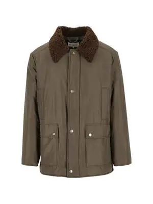 MAISON MARGIELA Soft Collared Parka With Sheepskin-effect Collar - Green
