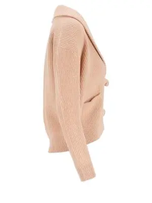 FORTE_FORTE English Rib Wool & Cashmere Blend Cardigan
