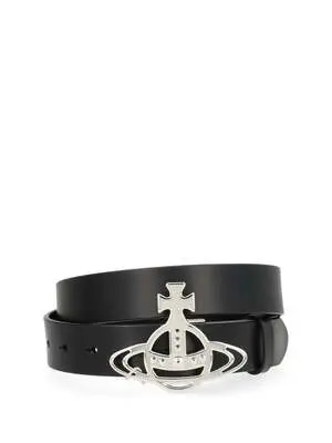 VIVIENNE WESTWOOD Orb Buckle Leather Belt - Black