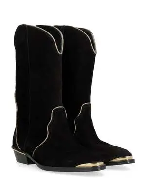 Isabel Marant Étoile Suede Ankle Boots With Gold Tone Detail