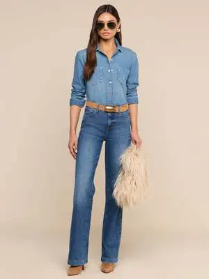 L'Agence Adelina Faux Fur Clutch