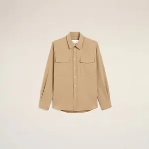 AMI Paris Beige Wool Shirt Beige - Mastic Beige