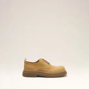 AMI Paris Beige Cow Leather Derby Shoes - Sand