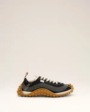 AMI Paris Black Mesh Sneakers - Black/ivory
