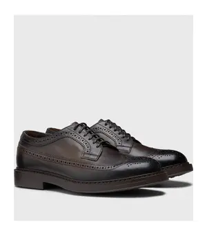 DOUCAL'S Leather Oxford Shoes With Perforated Detailing