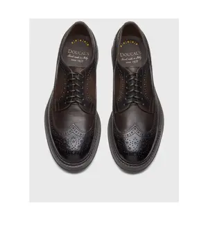 DOUCAL'S Leather Oxford Shoes With Perforated Detailing