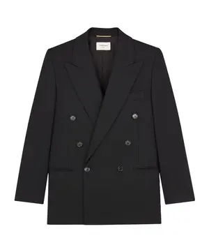 Saint Laurent Double-breasted Wool Jacket - Black