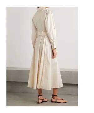 Johanna Ortiz Lapel Long-sleeved Maxi Dress