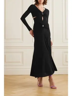 Rabanne Cut-out Embellished Maxi Dress