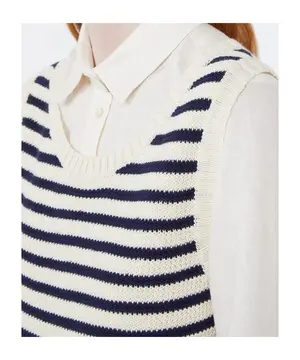 Max Mara Maglia A Coste In Filato Di Cotone Blu