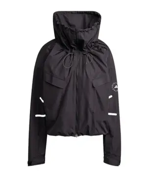 Adidas By Stella McCartney Hooded Reflective-detail Jacket - Black