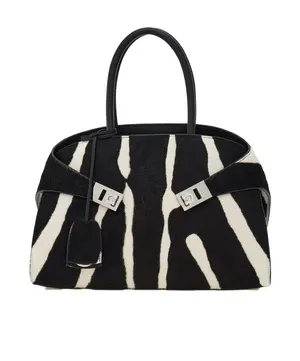 FERRAGAMO Hug Small Printed Tote Bag - White/black