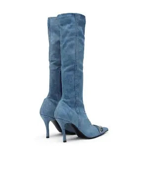 DIESEL® D-venus 80mm Denim Knee-high Boots