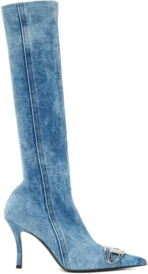 DIESEL® D-venus 80mm Denim Knee-high Boots
