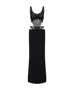 David Koma Sleeveless Lace And Cut-out Maxi Dress