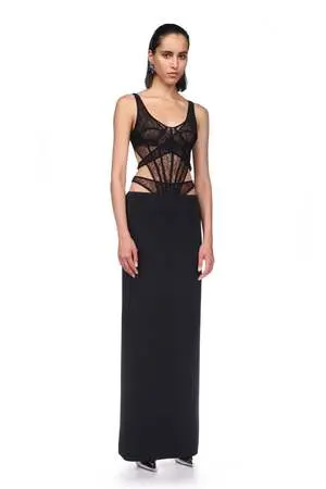 David Koma Sleeveless Lace And Cut-out Maxi Dress