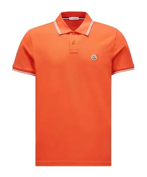 Moncler Logo Patch Polo Shirt - Orange
