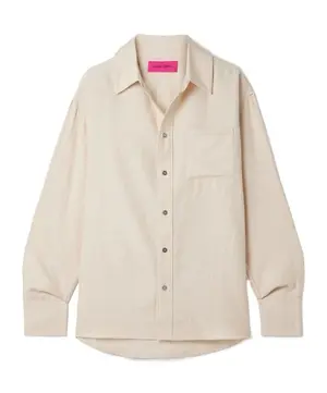 THE ELDER STATESMAN Wool And Cashmere-blend Twill Shirt - Cream