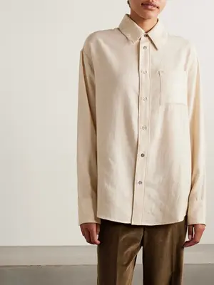 THE ELDER STATESMAN Wool And Cashmere-blend Twill Shirt