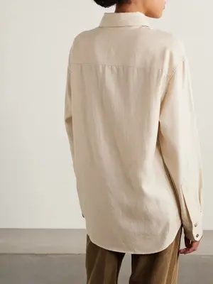 THE ELDER STATESMAN Wool And Cashmere-blend Twill Shirt