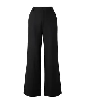 THE ELDER STATESMAN Cashmere And Wool Blend Wide-leg Trousers - Black