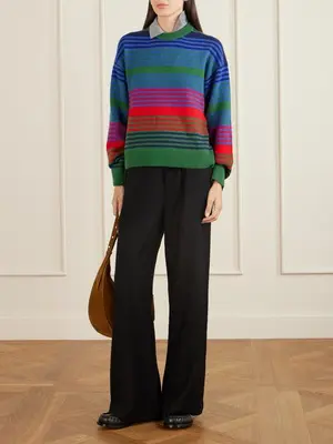 THE ELDER STATESMAN Cashmere And Wool Blend Wide-leg Trousers